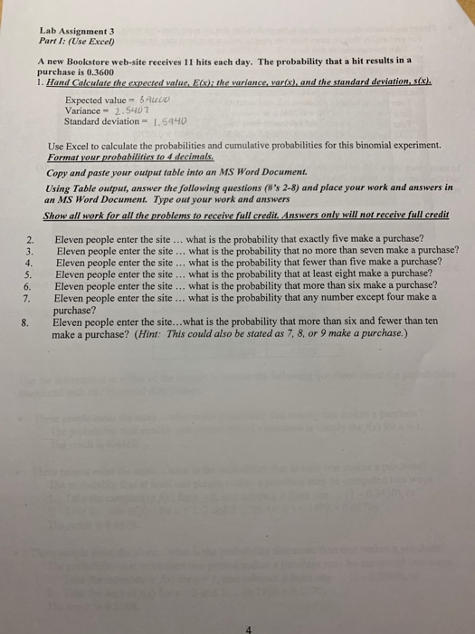 Solved Lab Assignment 3 Part I: (Use Excel) A new Bookstore | Chegg.com
