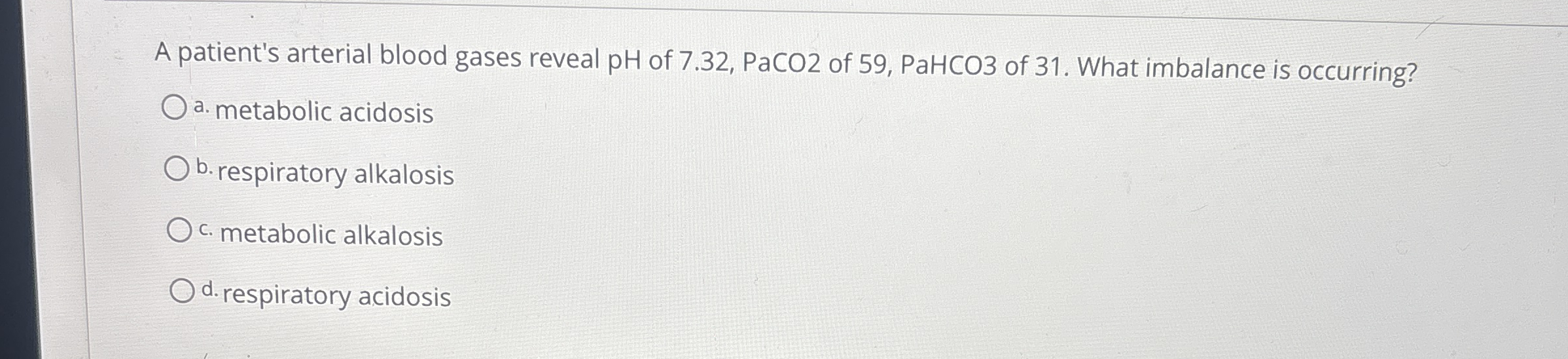 Solved A patient's arterial blood gases reveal pH of | Chegg.com