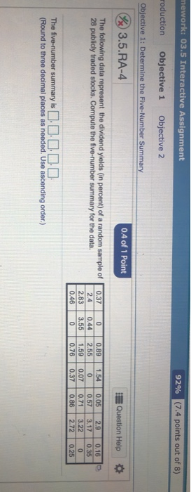 Solved mework: 03.5 Interactive Assignment 92% (7.4 points | Chegg.com