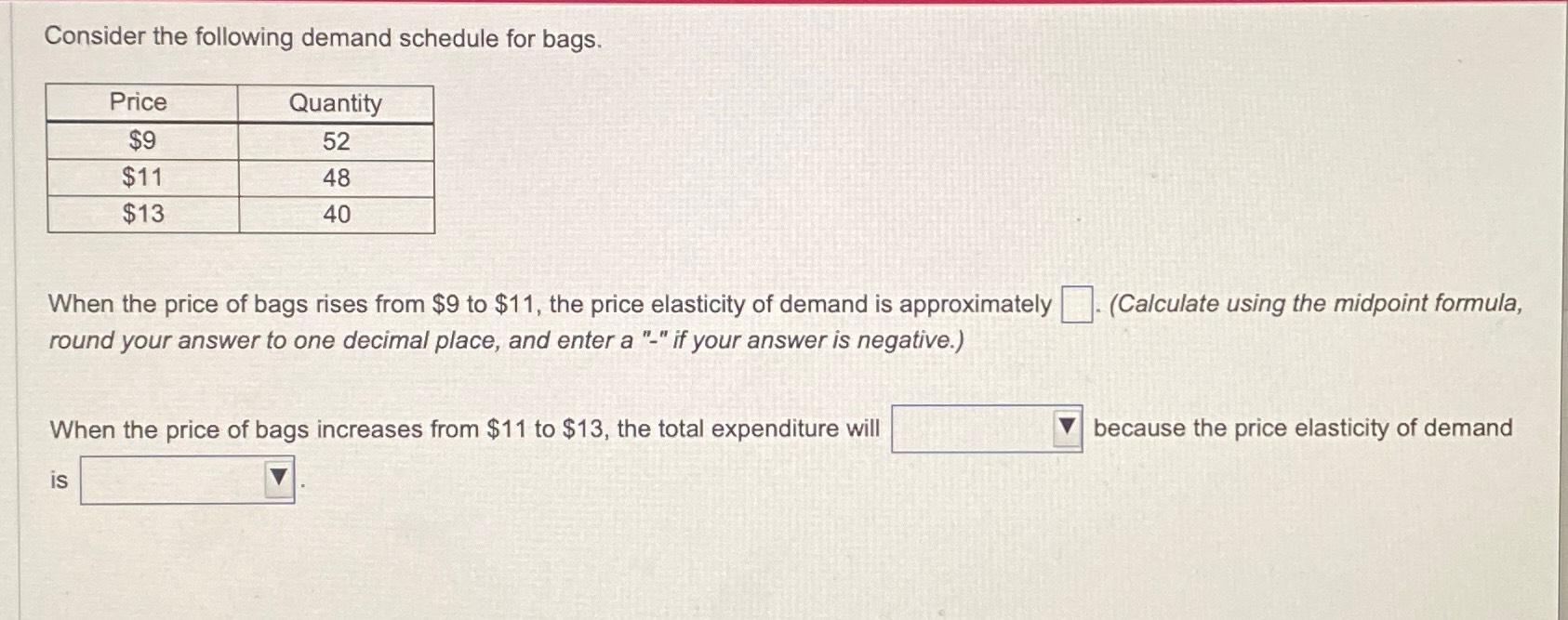 Solved Consider the following demand schedule for | Chegg.com