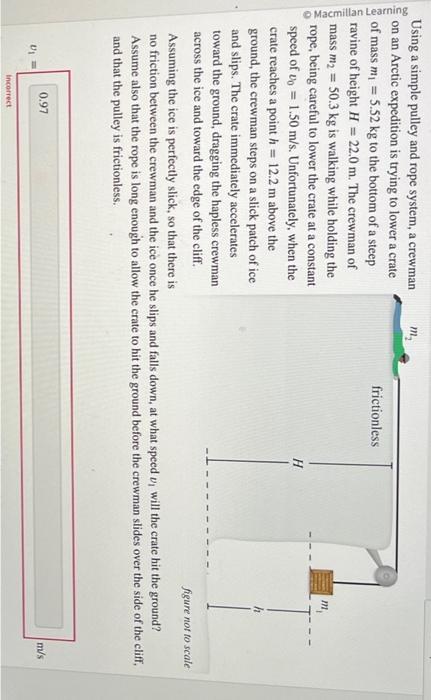 Solved Using a simple pulley and rope system, a crewman on | Chegg.com