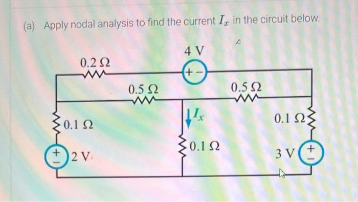 Solved (a) Apply nodal analysis to find the current Ix in | Chegg.com