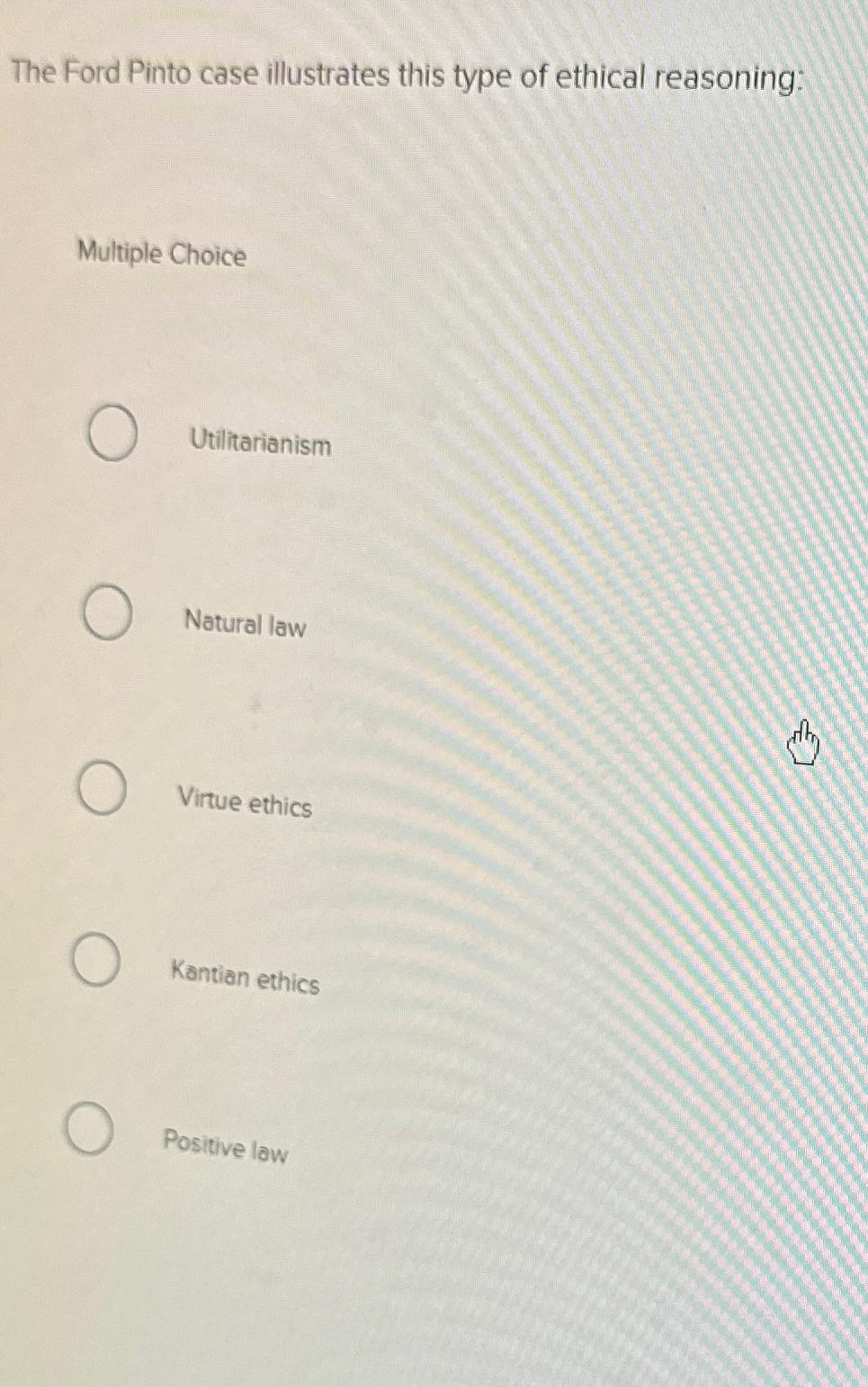Solved The Ford Pinto case illustrates this type of ethical | Chegg.com