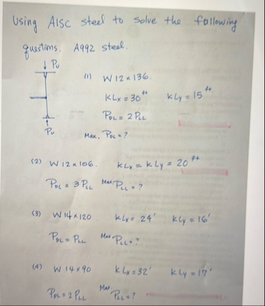 Solved Using AISC steel to solve the following questims. | Chegg.com