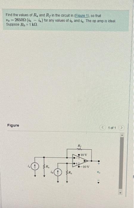 Solved Find the values of Ra and Rf in the circuit in | Chegg.com