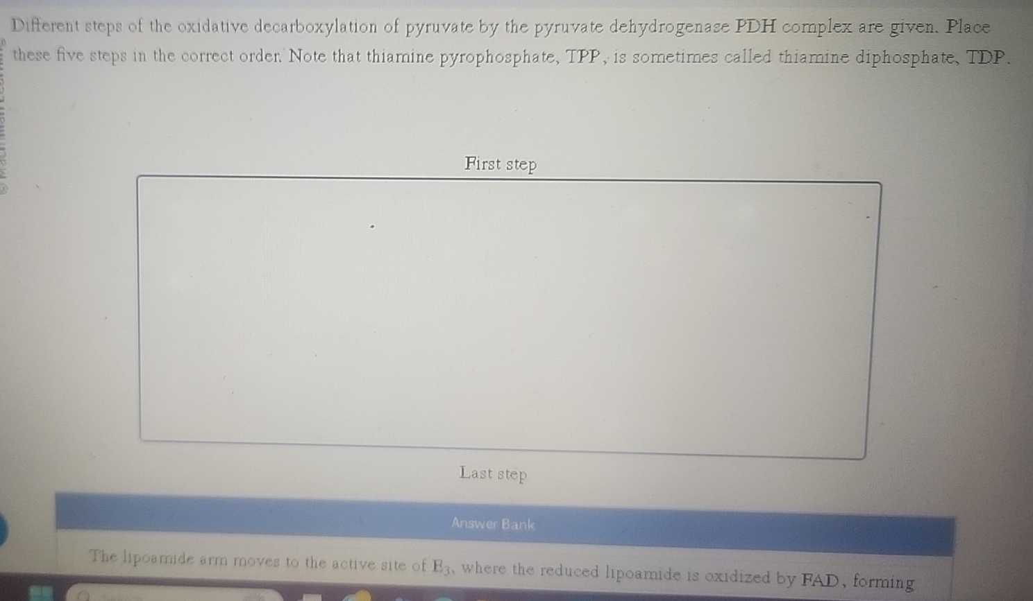 Solved Different steps of the oxidative decarboxylation of | Chegg.com