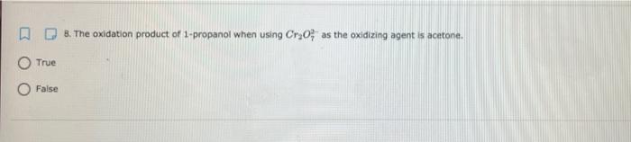 Solved B. The oxidation product of 1-propanol when using | Chegg.com