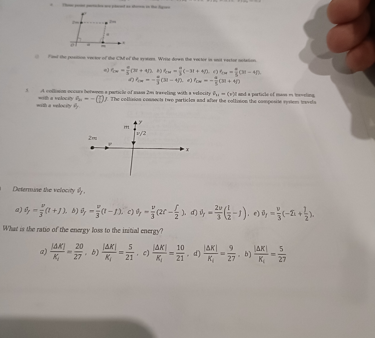 Solved Find the position vector of the CM of the system. | Chegg.com