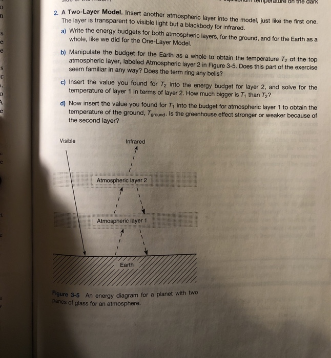 Solved ili temperature on the dark A Two-Layer Model. Insert | Chegg.com