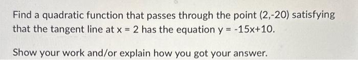 Solved What is the quadratic function and explain how you | Chegg.com