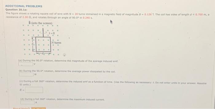 Solved ADDITIONAL PROBLEMS Question 20.1a: The figure shows | Chegg.com