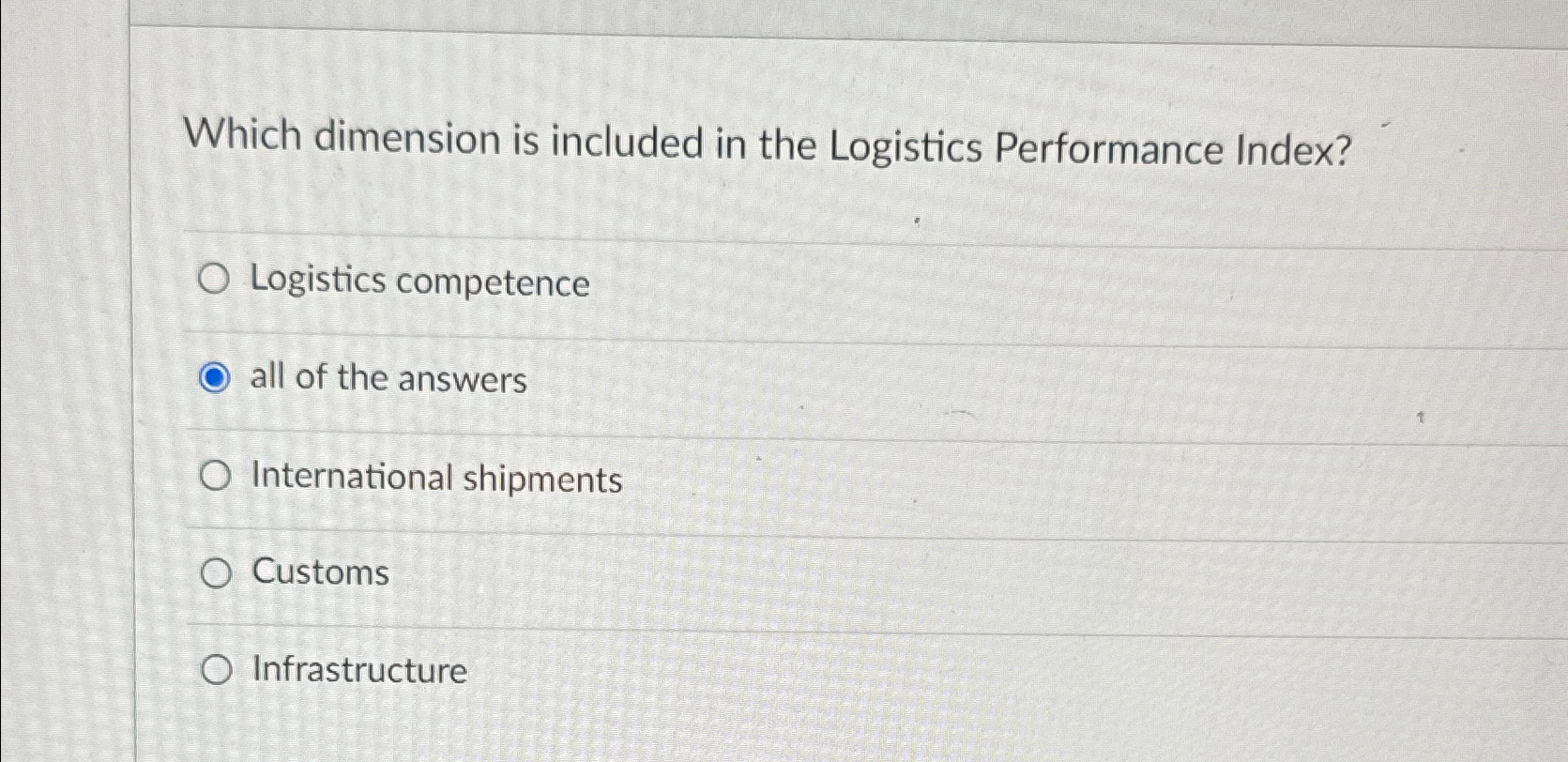 Solved Which dimension is included in the Logistics | Chegg.com