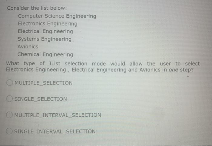 Solved Consider the list below: Computer Science Engineering | Chegg.com