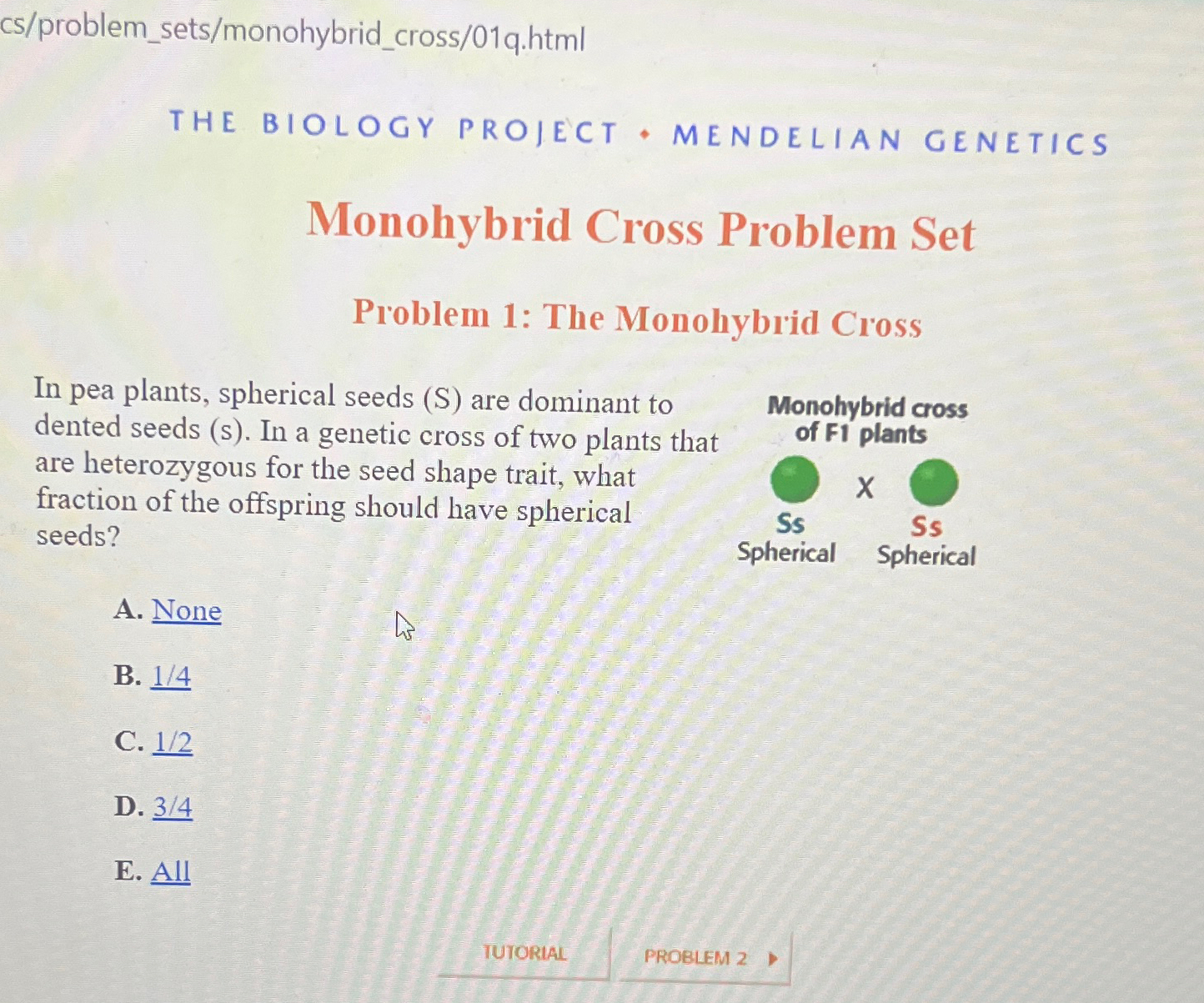 Solved cs/problem_sets/monohybrid_cross/01q.htmlTHE BIOLOGY | Chegg.com
