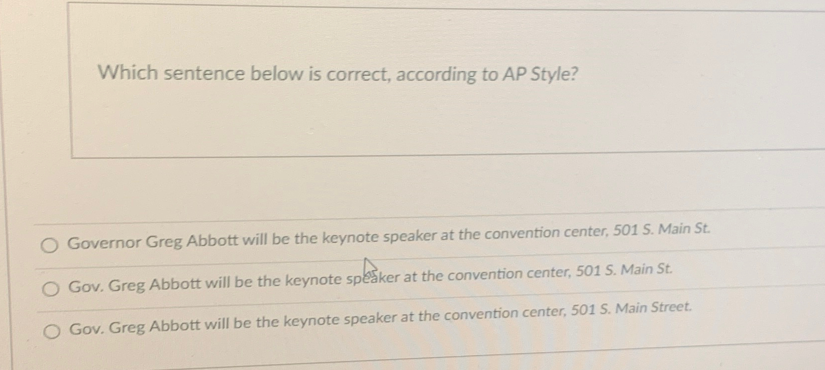 Solved Which sentence below is correct, according to AP | Chegg.com