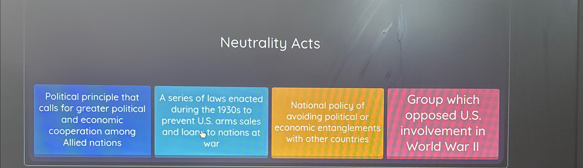 Solved Neutrality ActsPolitical principle thatA series of | Chegg.com