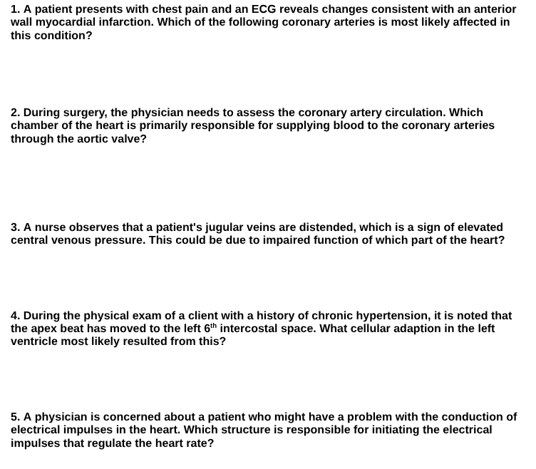 Solved 1. ﻿A patient presents with chest pain and an ECG | Chegg.com
