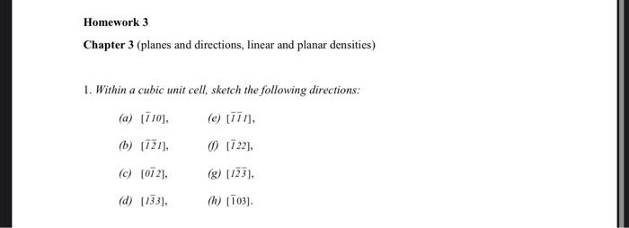 Solved Chapter 3 (planes and directions, linear and planar | Chegg.com