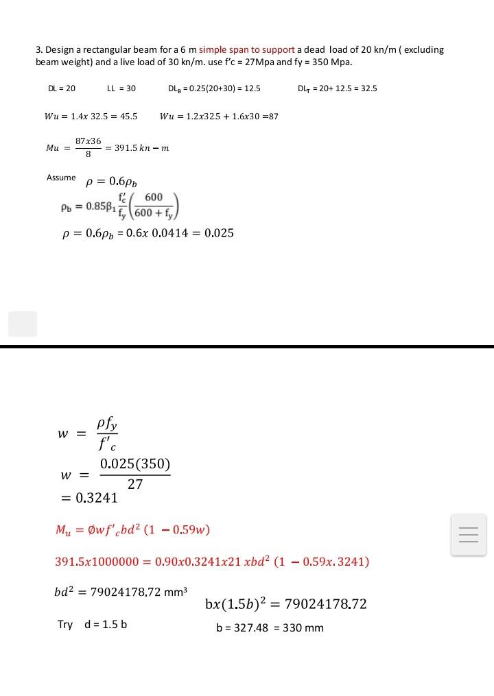 Solved Reinforcement Concrete Design solve the problem step | Chegg.com | Chegg.com