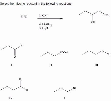 Solved Select the missing reactant in the following | Chegg.com