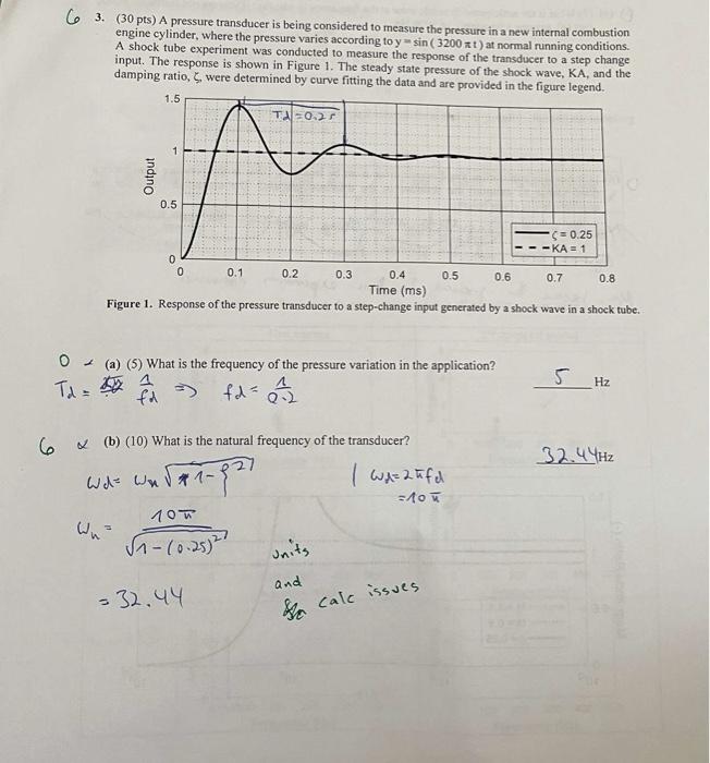Solved 63.(30pts) A pressure transducer is being considered | Chegg.com
