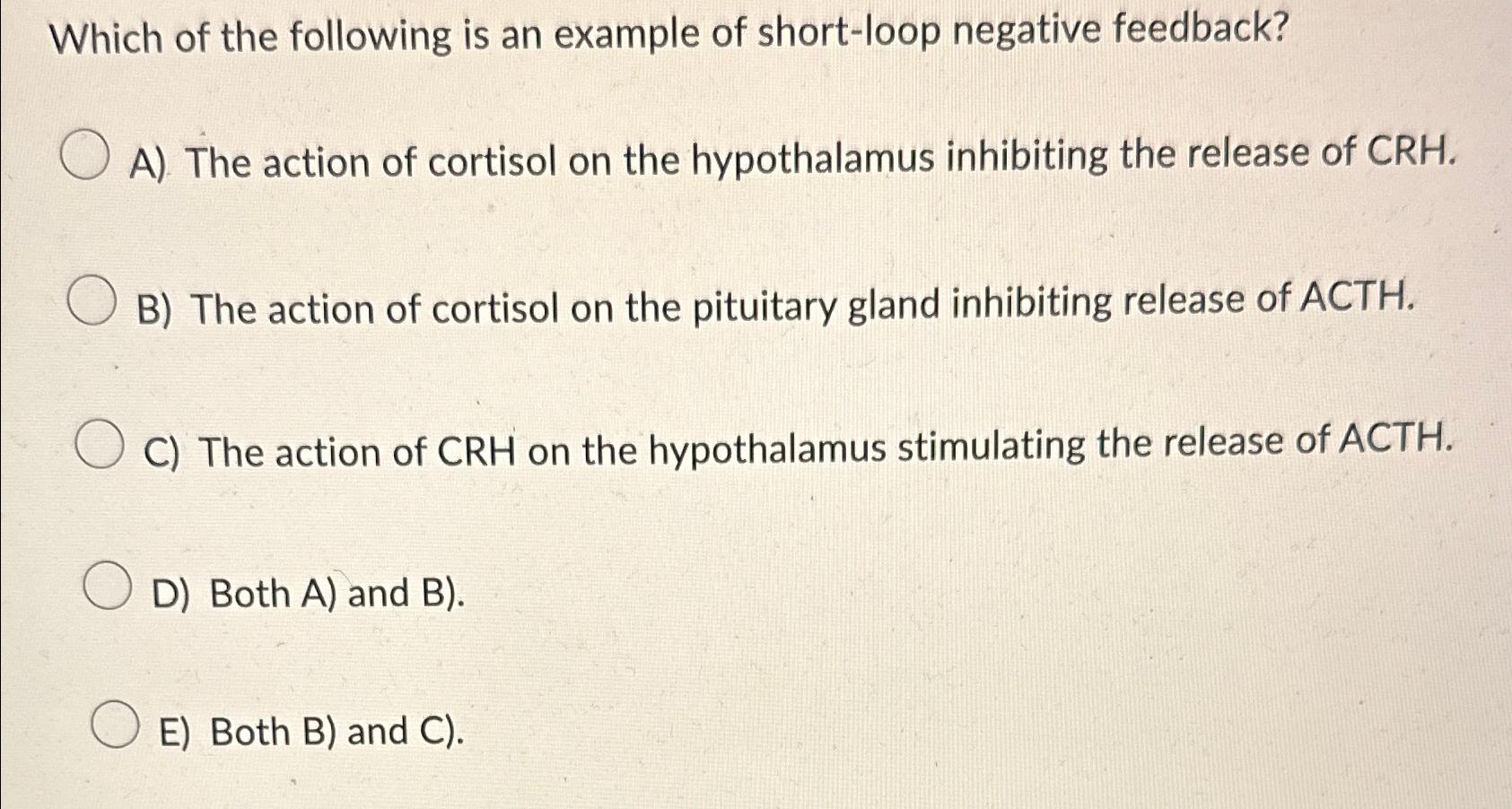 Solved Which of the following is an example of short-loop | Chegg.com