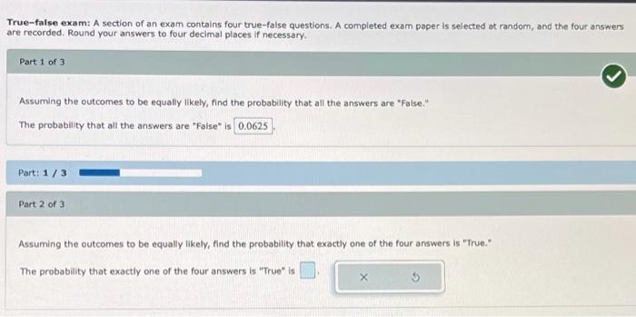 Solved True-false exam: A section of an exam contains four | Chegg.com Solved True-false exam: A section of an exam contains four | Chegg.com