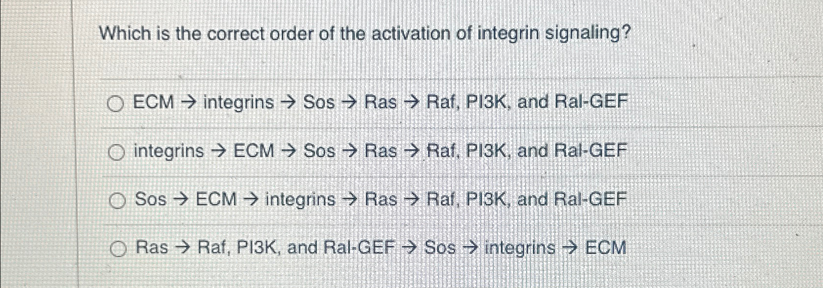 Solved Which is the correct order of the activation of | Chegg.com