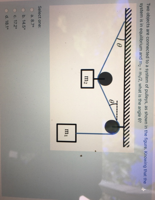Solved Two objects are connected to a system of pulleys, as | Chegg.com