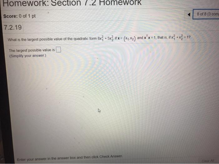 Solved Homework Section 7 2 Homework Score 0 Of 1 Pt 8 Of