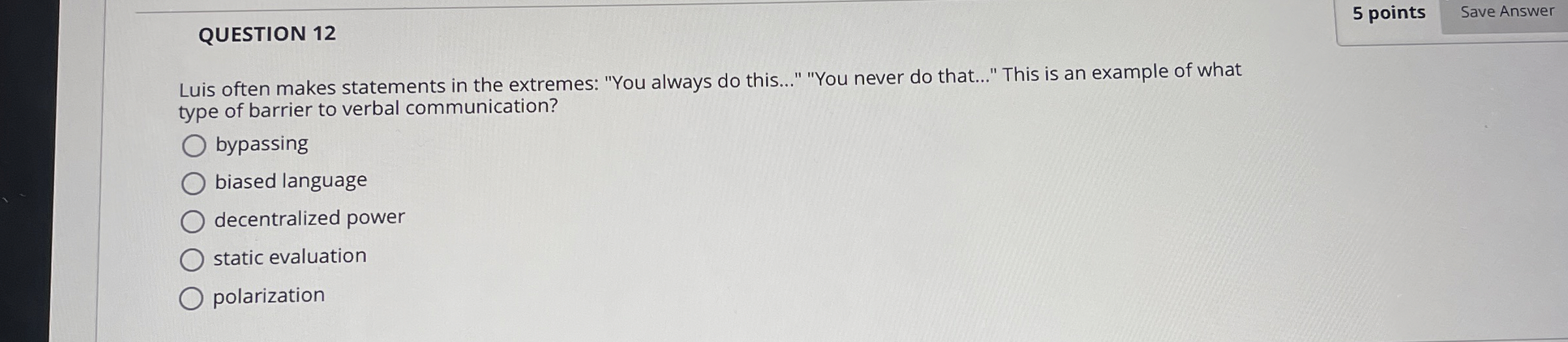 Solved QUESTION 125 ﻿pointsLuis often makes statements in | Chegg.com