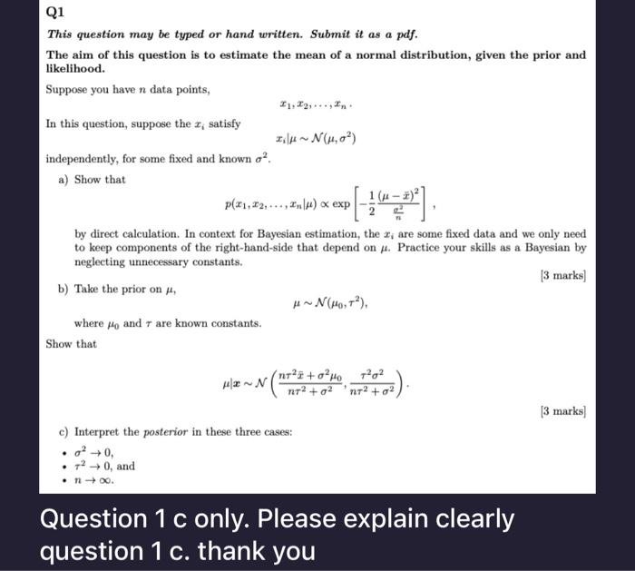 Solved Q1 This question may be typed or hand written. Submit | Chegg.com