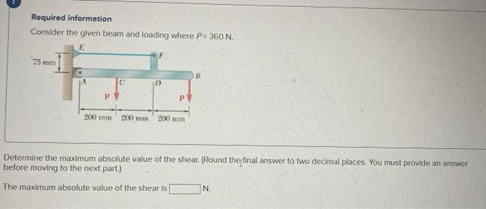Required information Consider the given beam and | Chegg.com