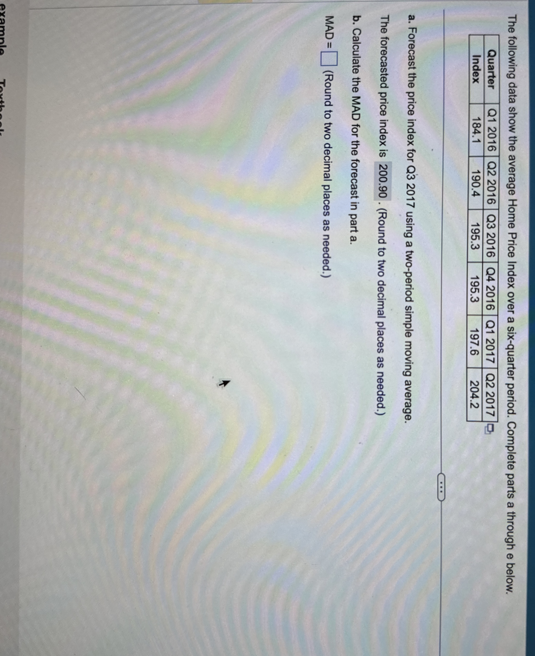 Solved The following data show the average Home Price Index | Chegg.com