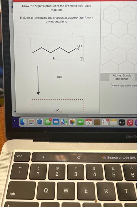 Solved Draw the organic product of the Bronsted acid-base | Chegg.com