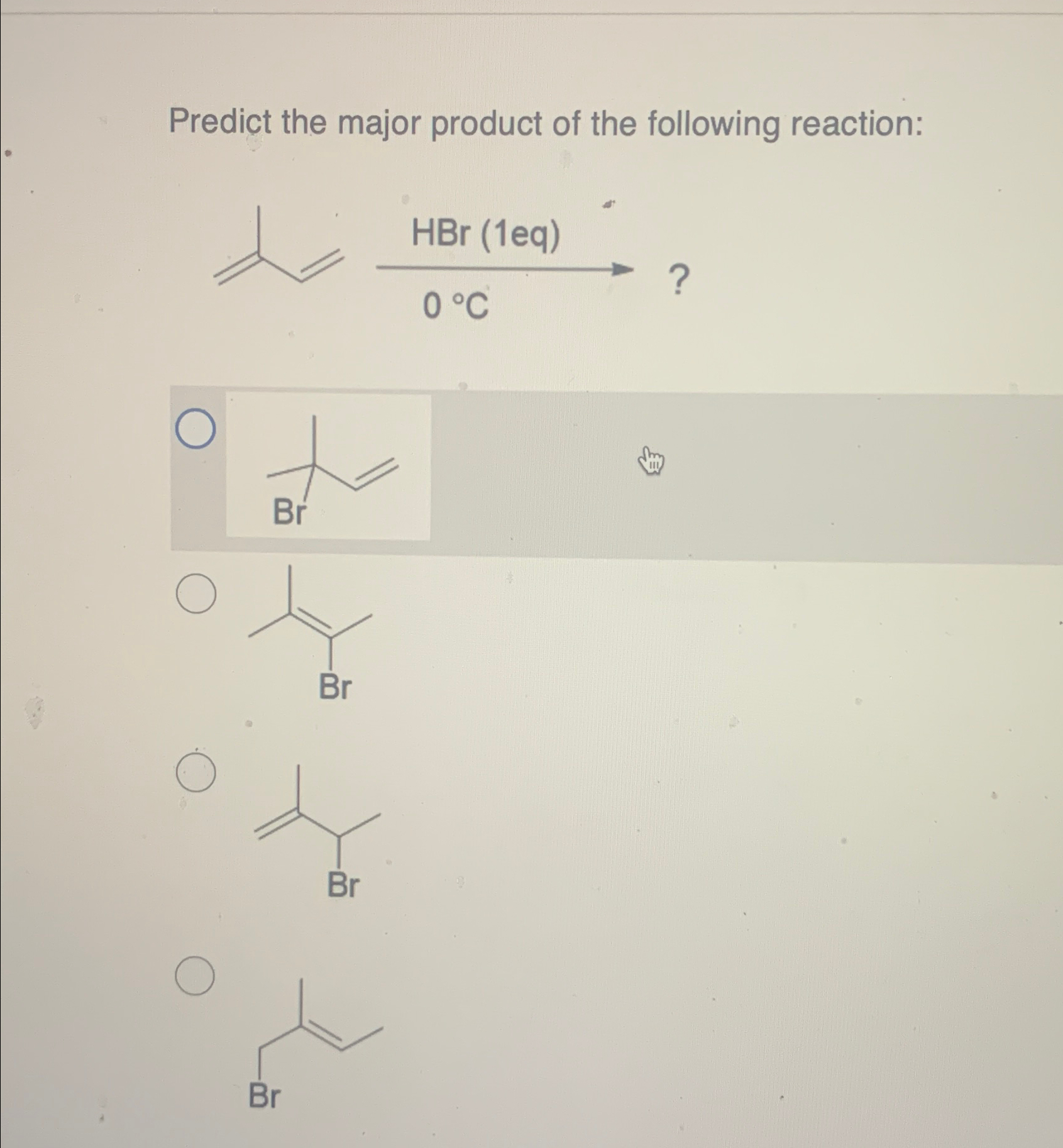 Solved Predict the major product of the following reaction: | Chegg.com