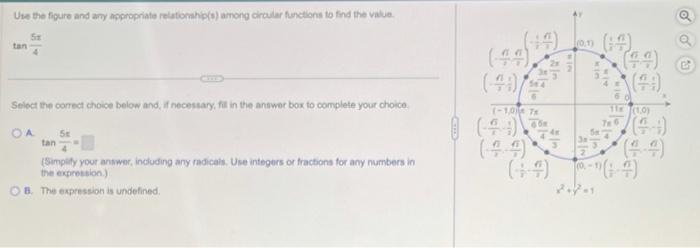 Solved tan45x Seloct the conect chose below and, if | Chegg.com