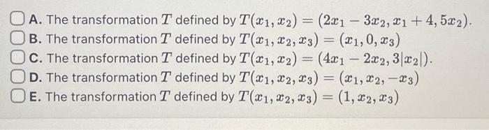 Solved A. The transformation T defined by | Chegg.com