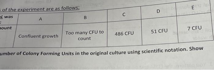 5 of the experiment are as follows:illibigme L was : | Chegg.com