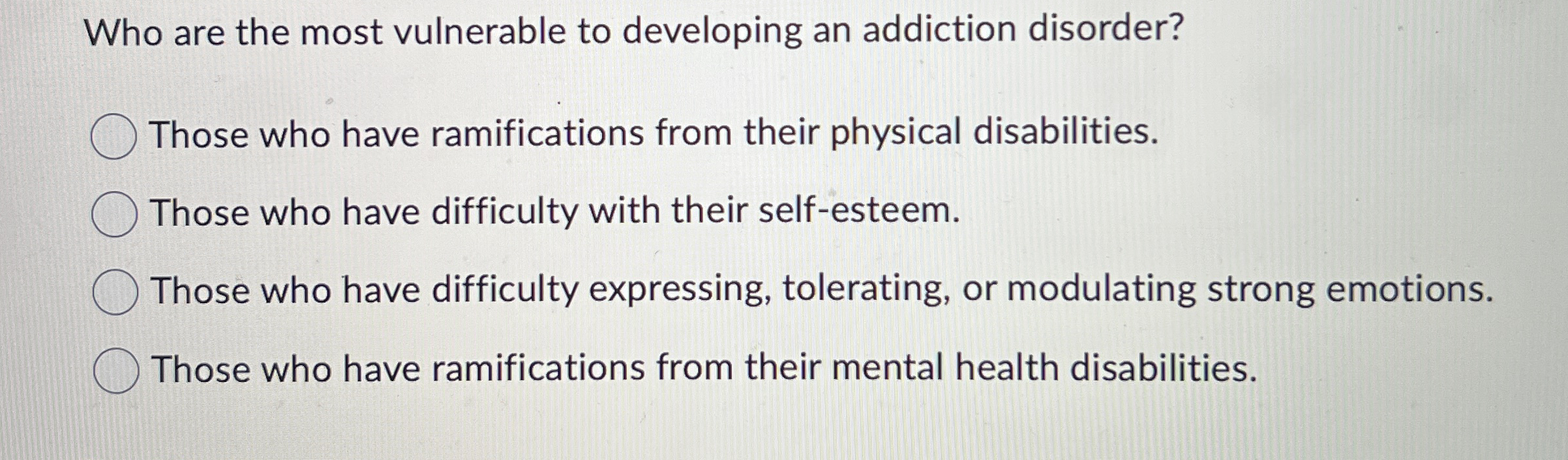 Solved Who are the most vulnerable to developing an | Chegg.com