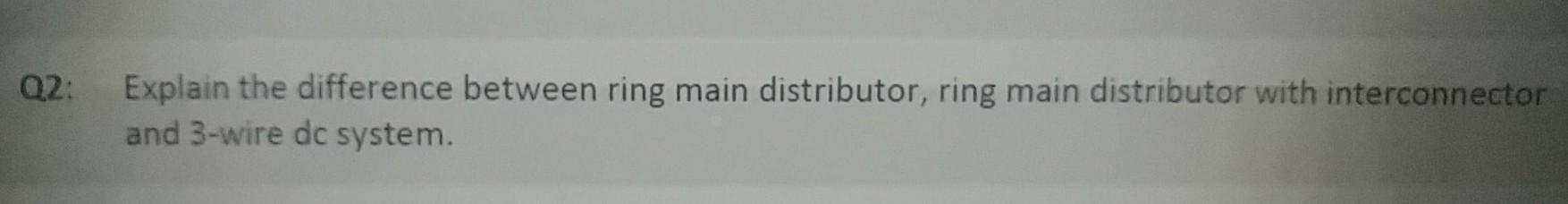 Solved Q2: Explain the difference between ring main | Chegg.com