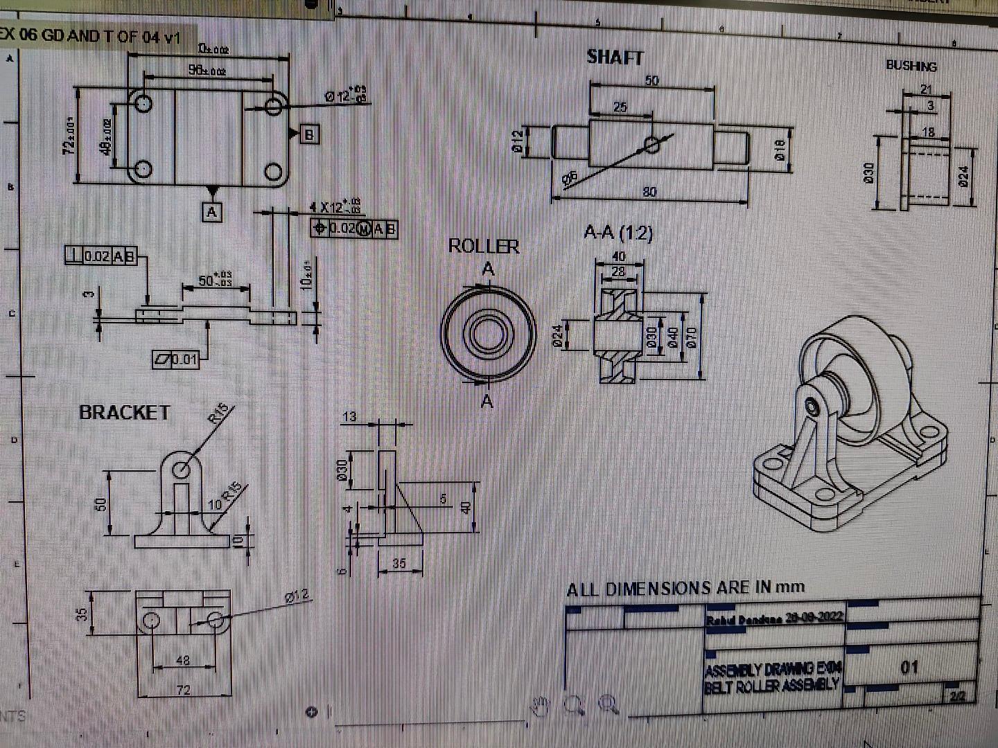 Do the GD &T of the given assembly drawing | Chegg.com Do the GD &T of the given assembly drawing | Chegg.com