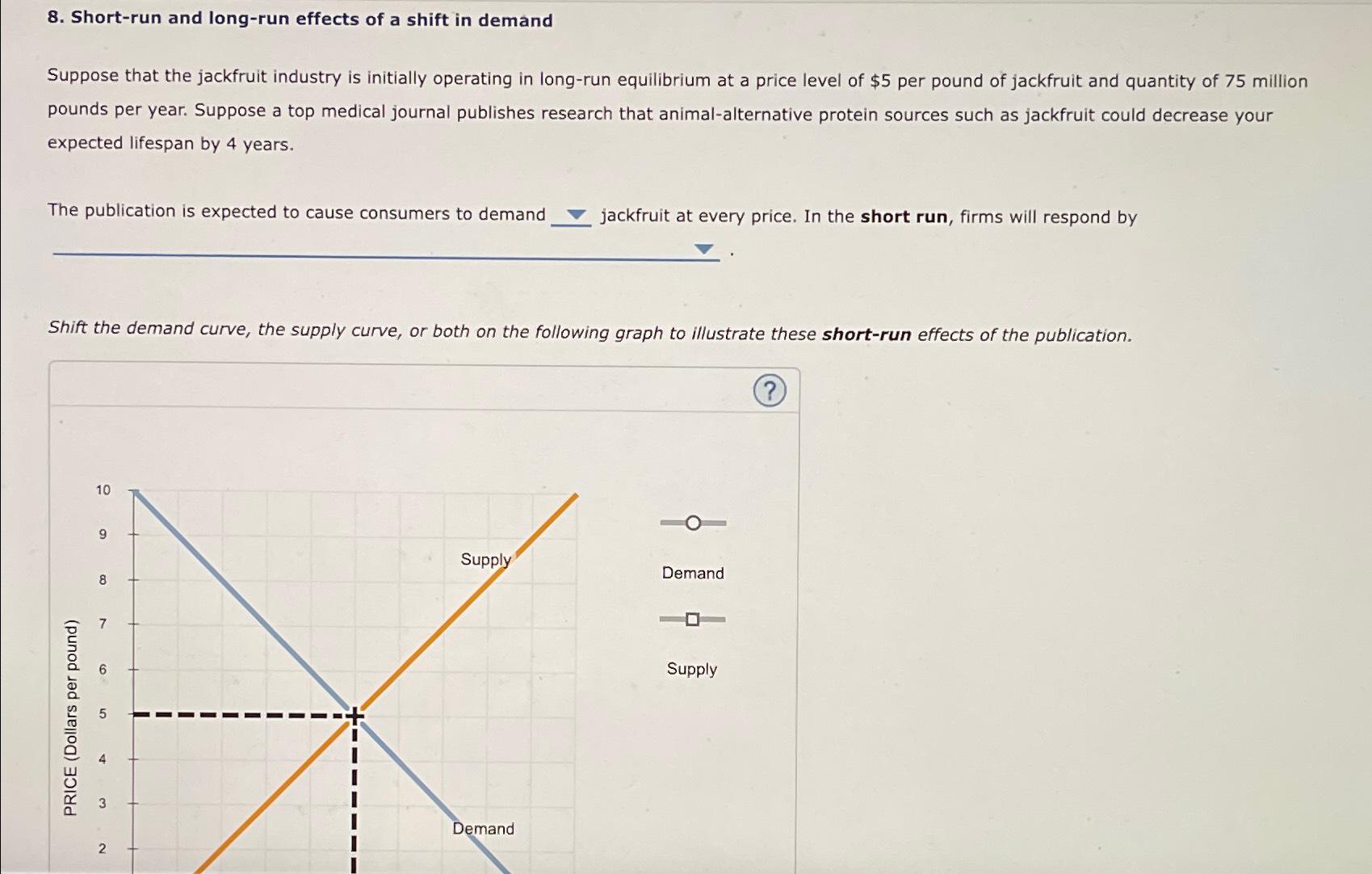 Solved Short-run and long-run effects of a shift in | Chegg.com