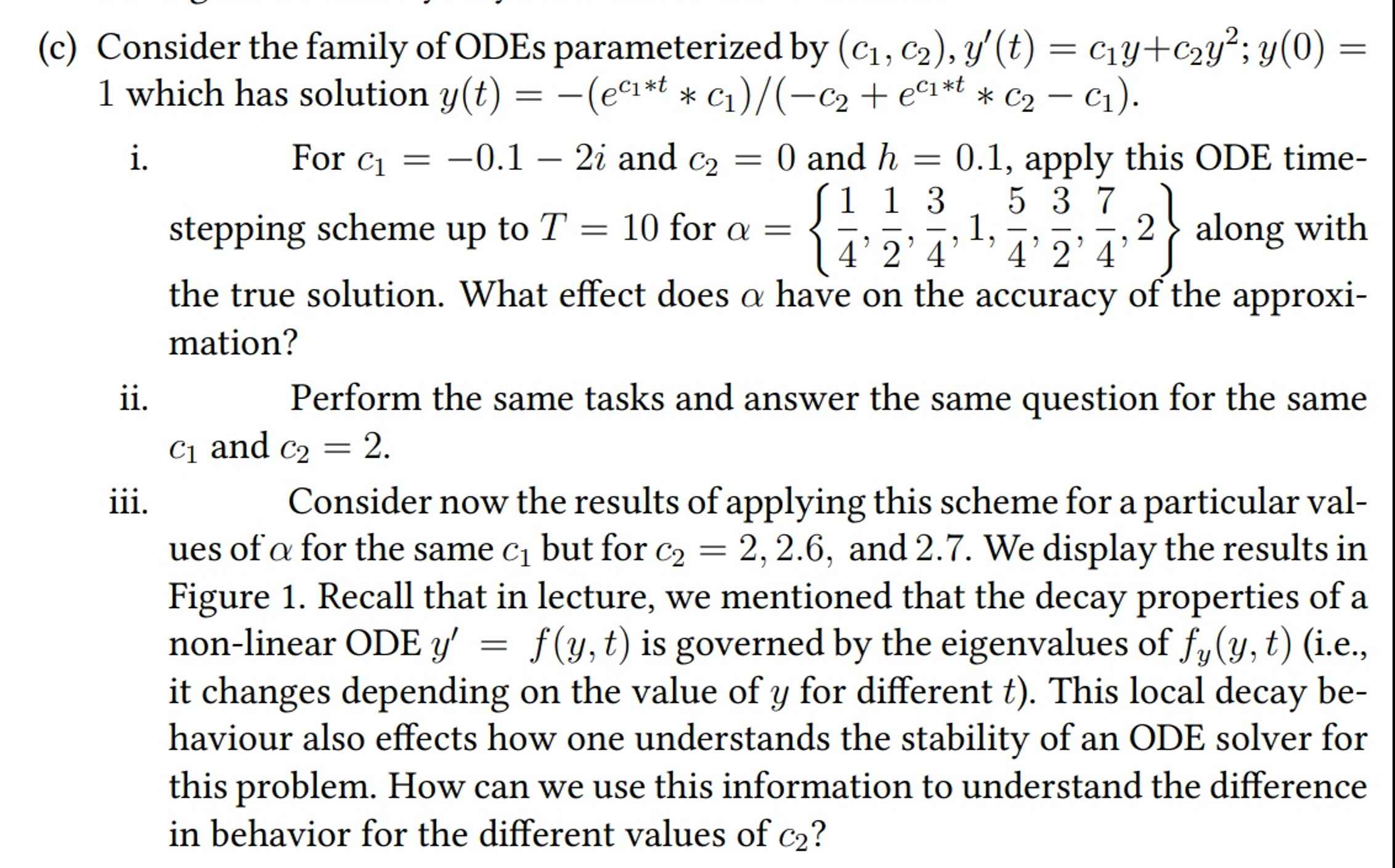 (c) ﻿Consider the family of ODEs parameterized by | Chegg.com