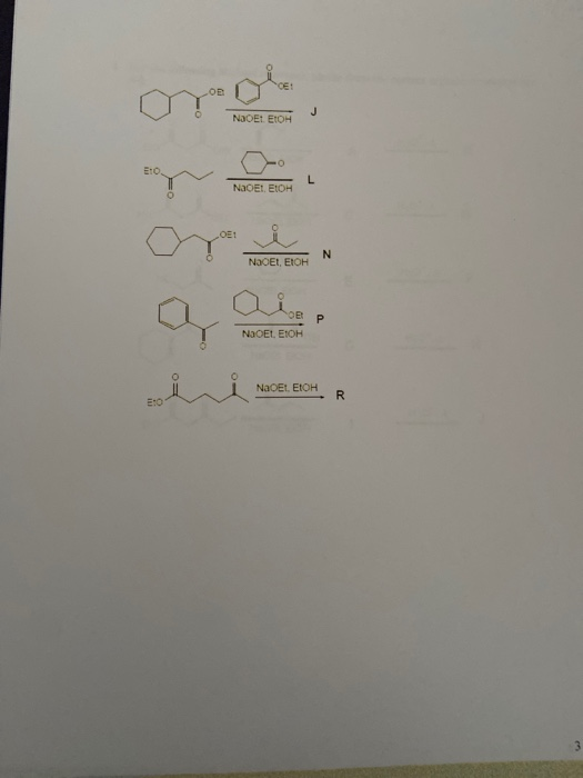 Solved Mol J NaOE! ETOH O Ero. L NaOE ETOH OE: N NaOEI, EIOH | Chegg.com
