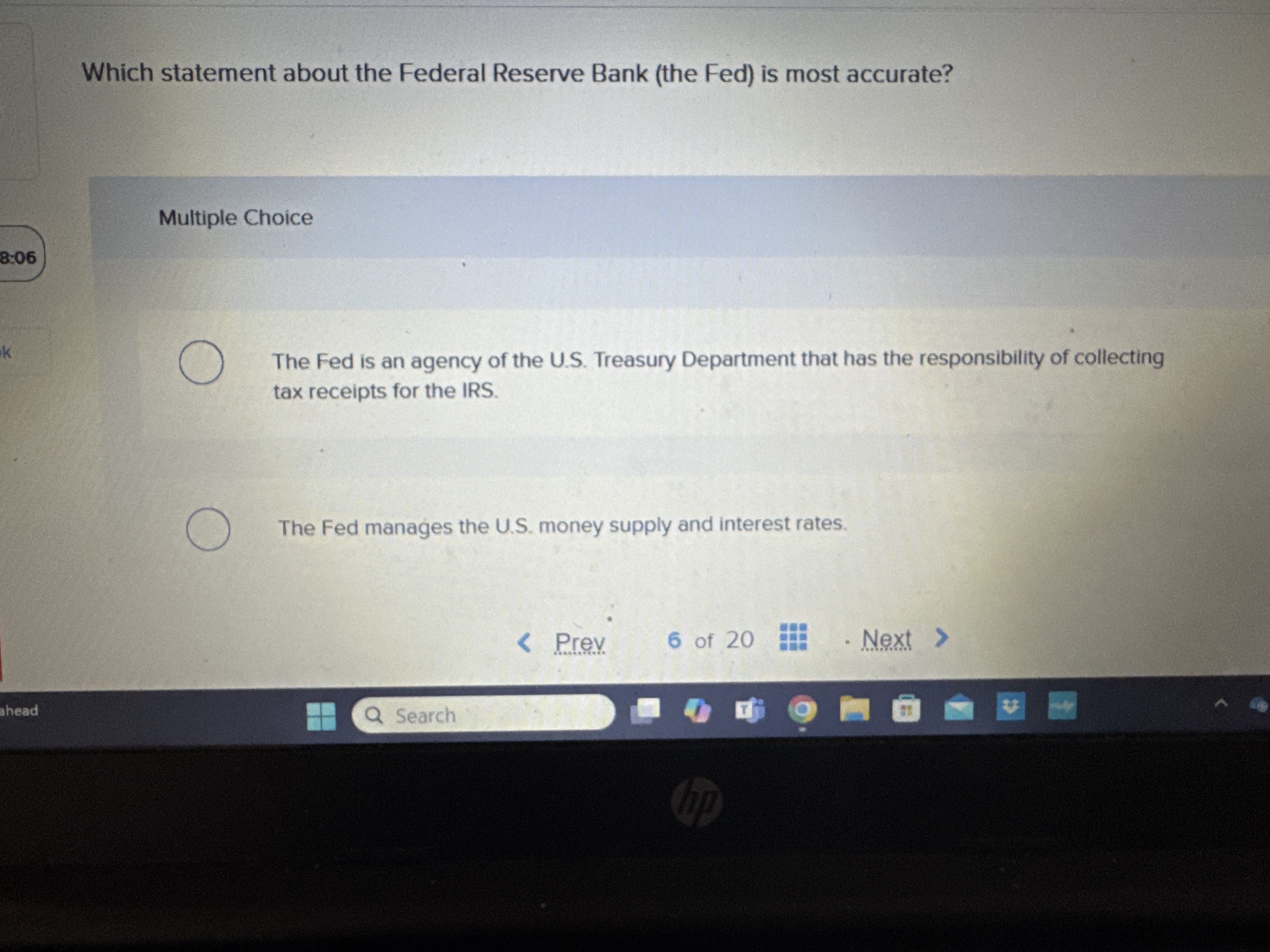 Solved Which statement about the Federal Reserve Bank (the | Chegg.com
