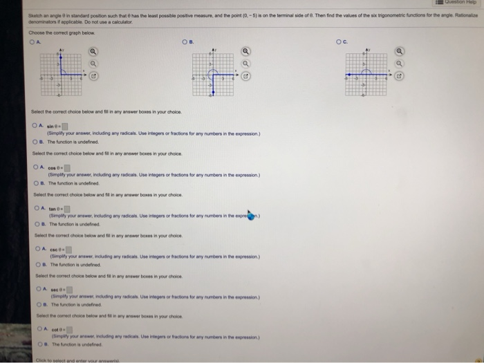 Solved sketch an angle theta in standard position such that | Chegg.com