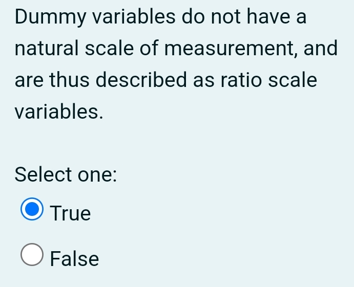 Solved Dummy variables do not have a natural scale of | Chegg.com