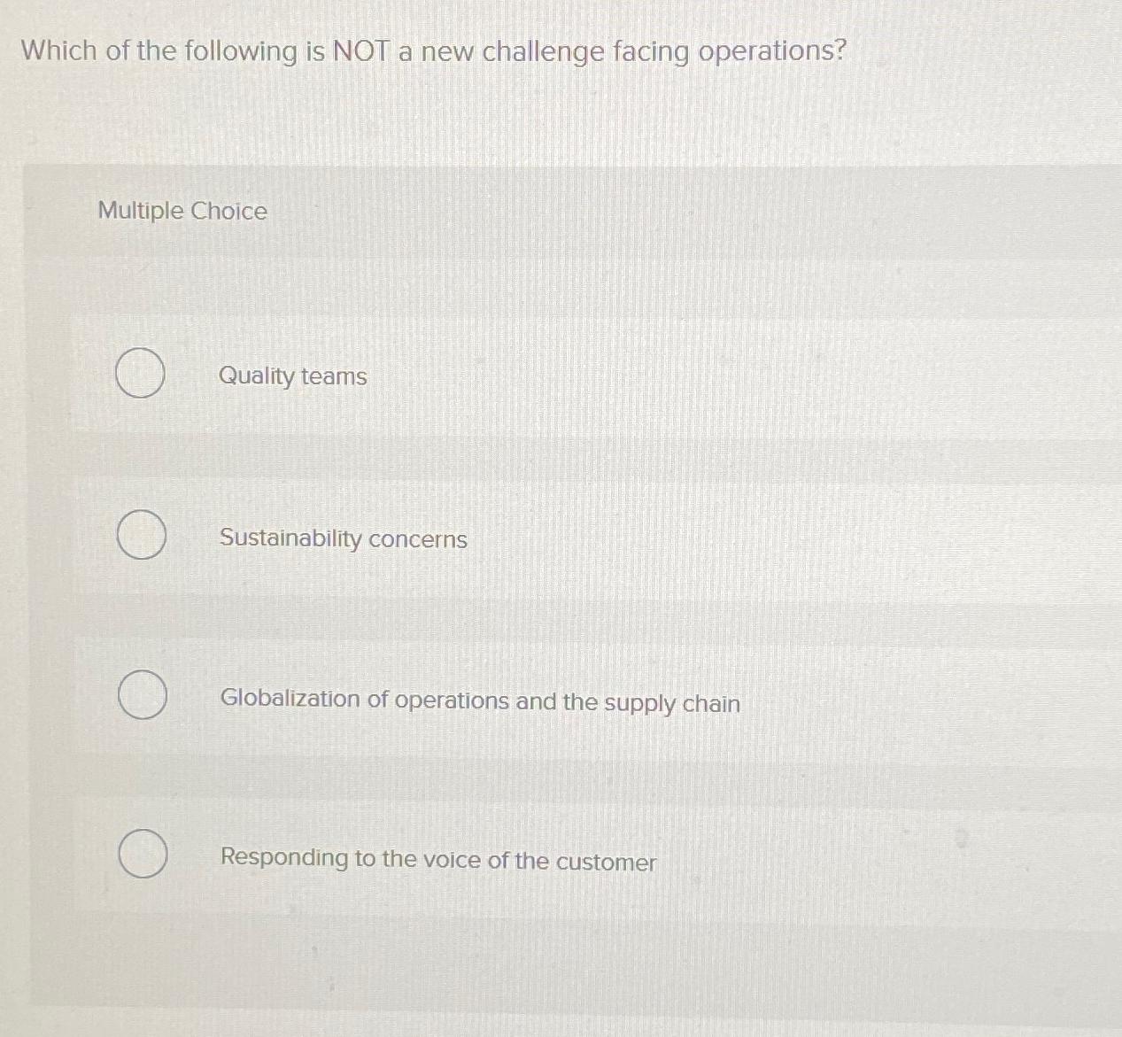 Solved Which of the following is NOT a new challenge facing | Chegg.com