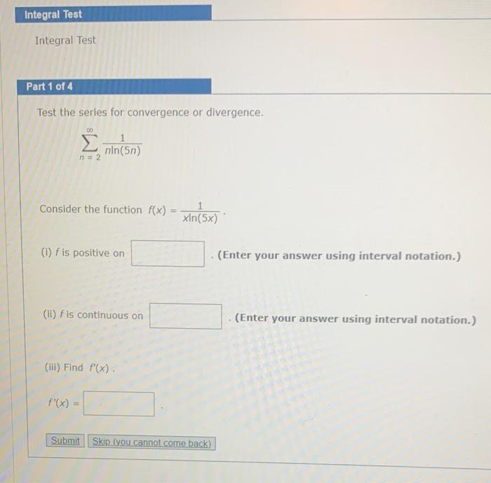 Solved Test The Series For Convergence Or Divergence
